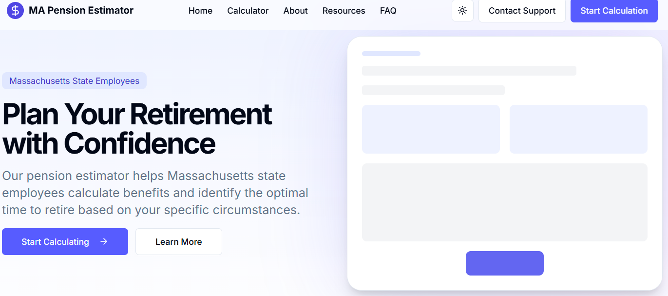 Massachusetts Pension Calculator | Free MSRB Retirement Estimator 2025 ...
